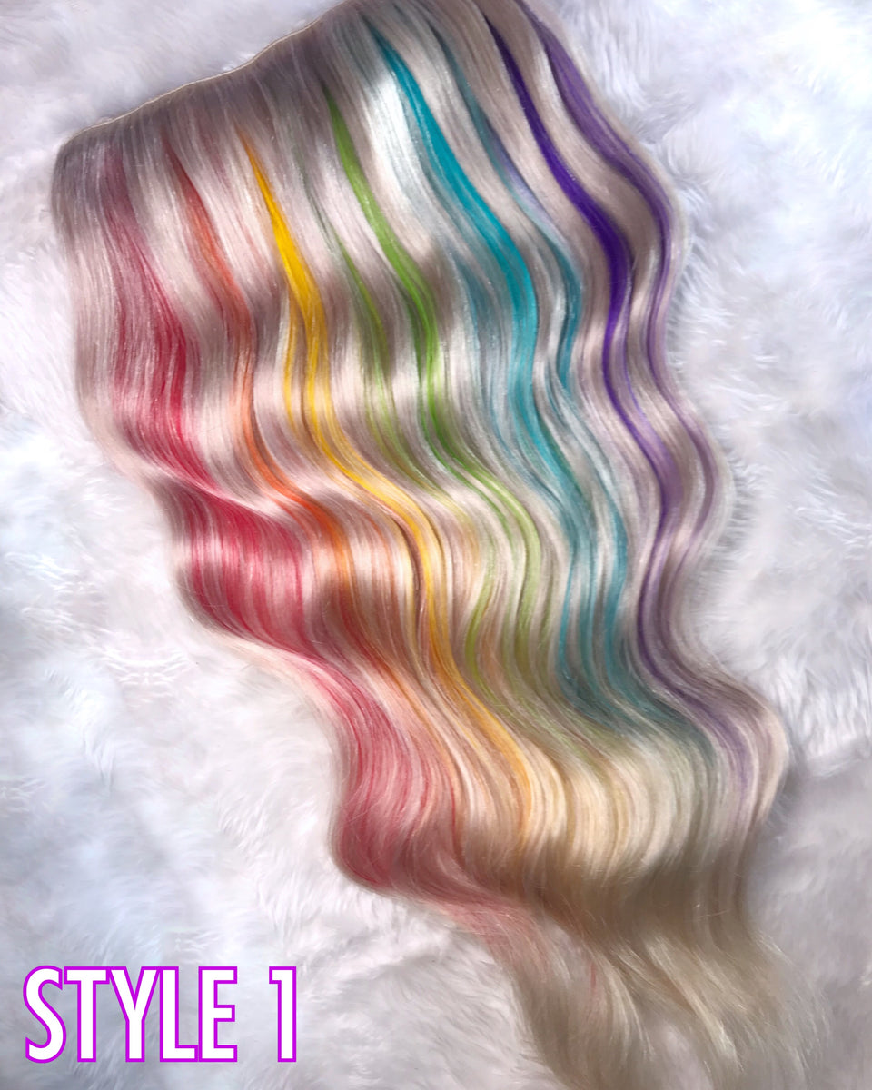 Blonde & Rainbow Clip-in Extensions (Assorted Sets) – Lizzis Lox